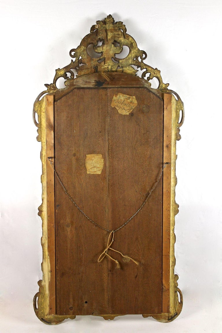 18th Century Gilt Baroque Wall Mirror Hand Carved, Austria, circa 1780 ...