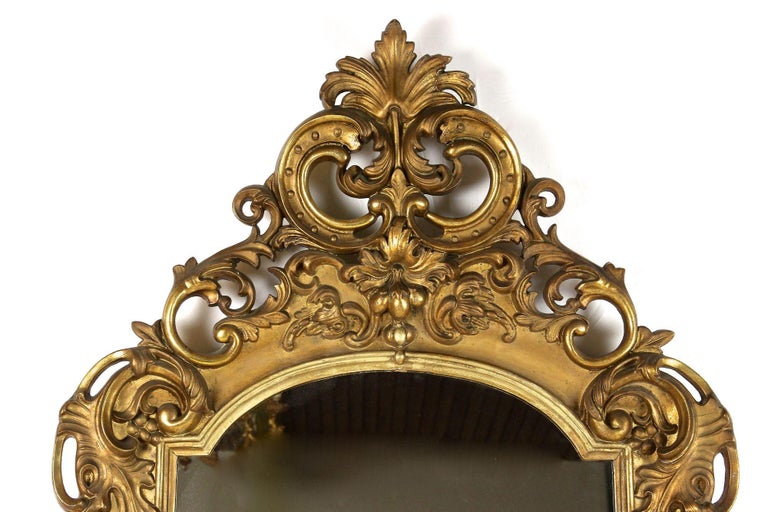 18th Century Gilt Baroque Wall Mirror Hand Carved, Austria, circa 1780 ...