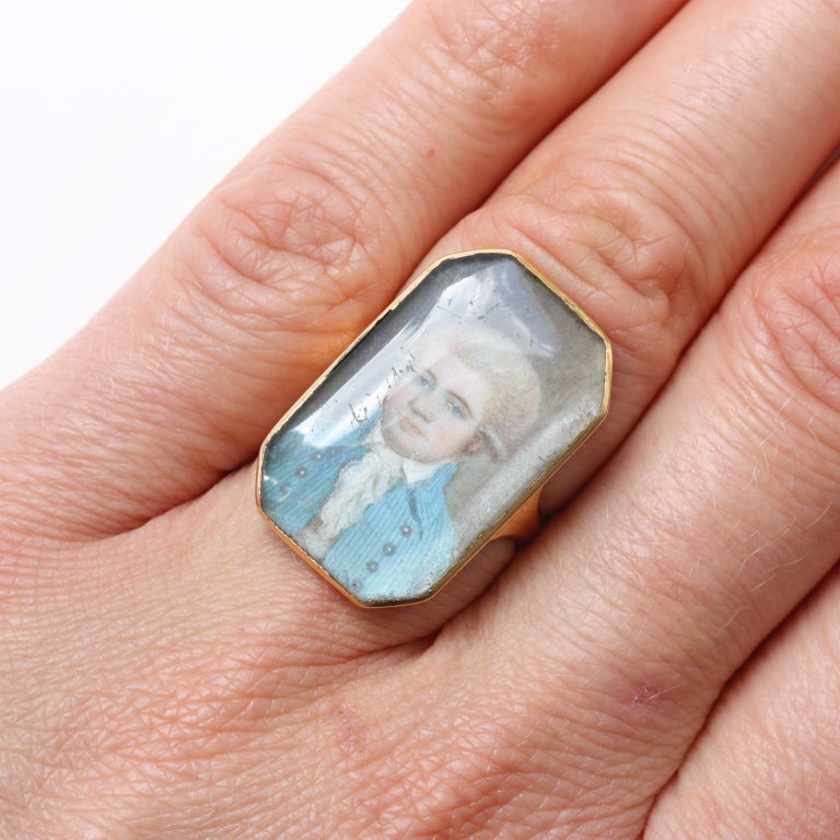 18th Century Gold Portrait Ring at 1stDibs