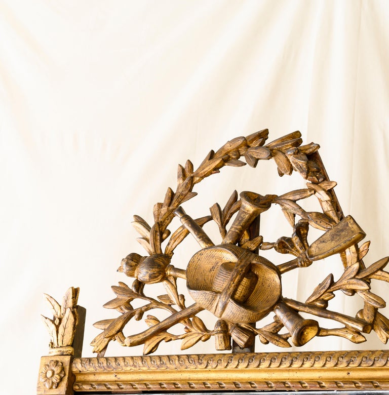 18th Century Gold Queen's Hamlet Style Mercury Glass Mirror at 1stDibs