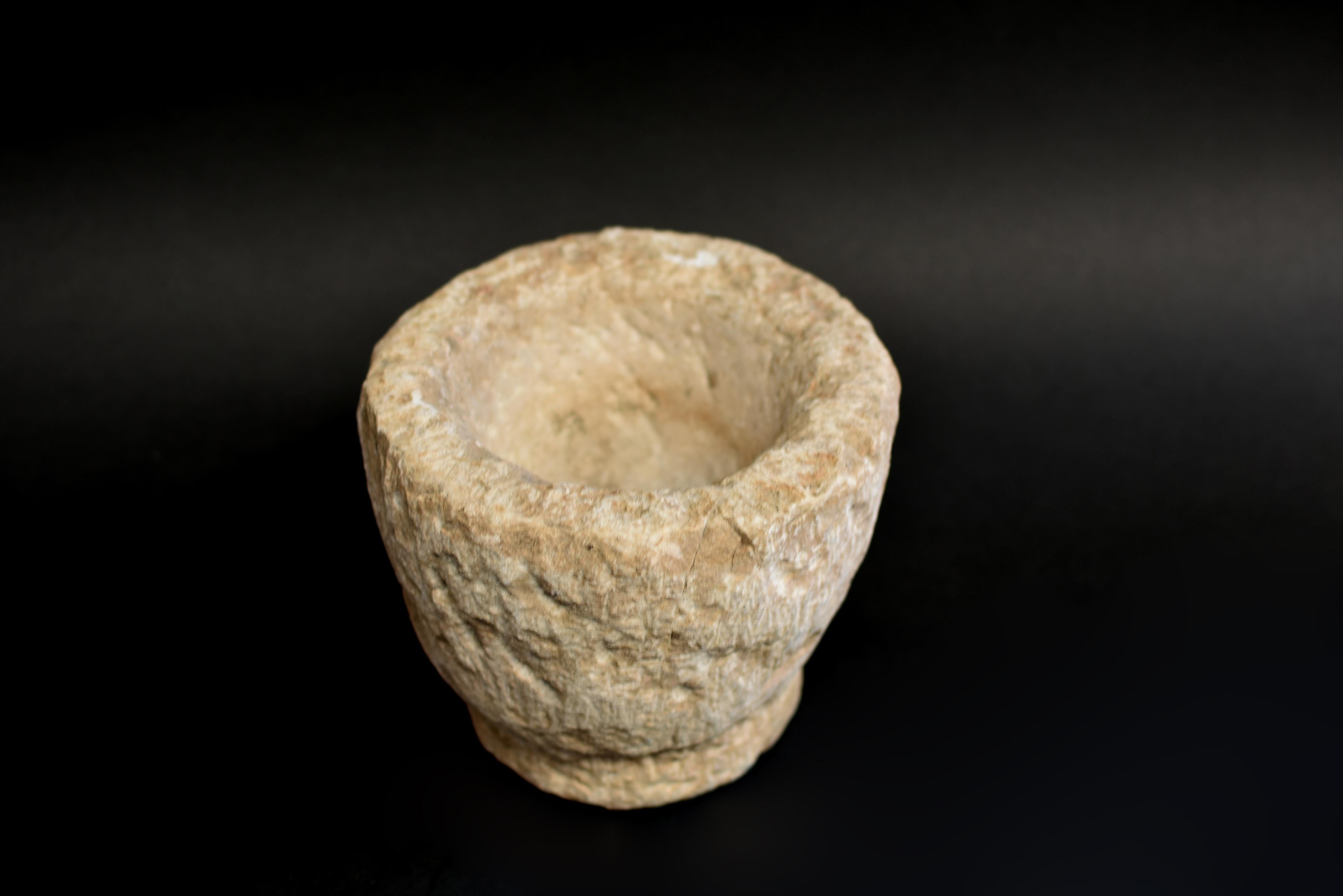 18th Century Granite Bowl Mortar Planter 10 Lb For Sale at 1stDibs