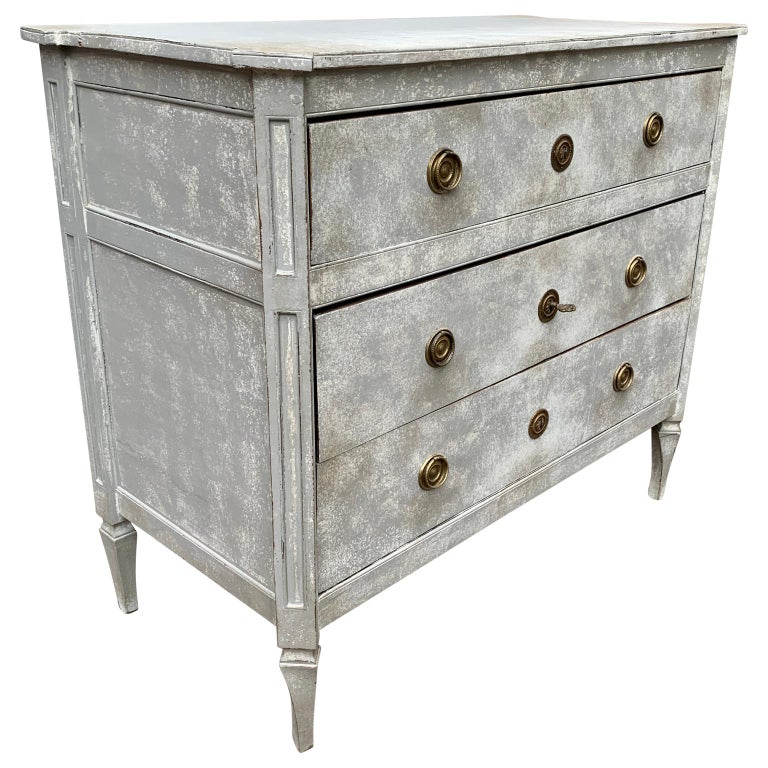 18th Century Gustavian Hand Painted Italian Chest of 3 Drawers For Sale ...