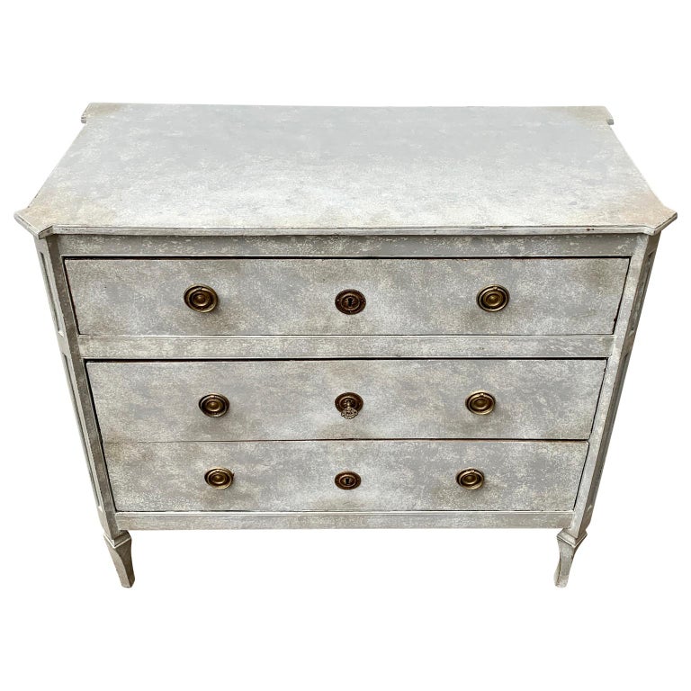 18th Century Gustavian Hand Painted Italian Chest of 3 Drawers For Sale ...