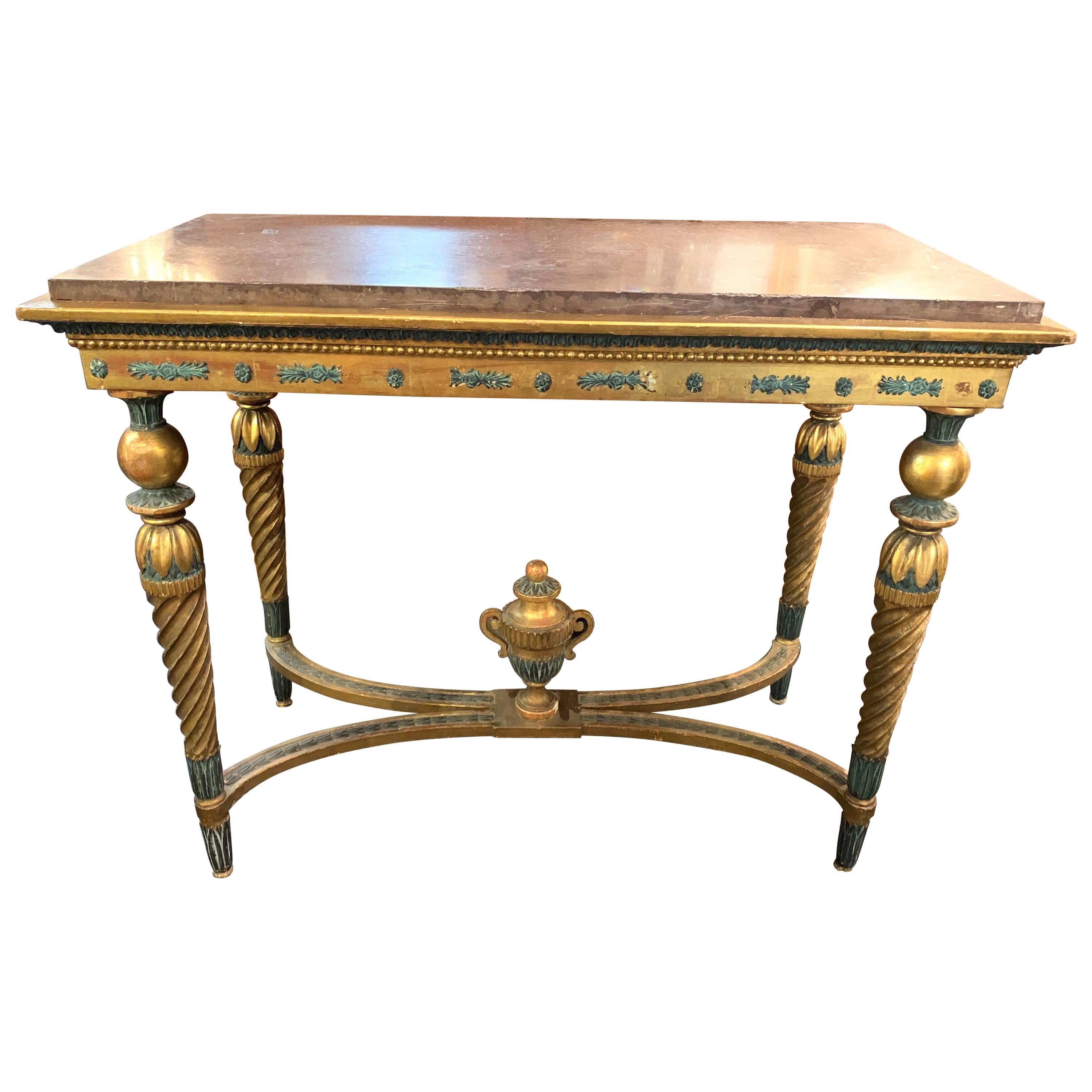 18th Century Gustavian Parcel-Gilt Console Table For Sale at 1stDibs