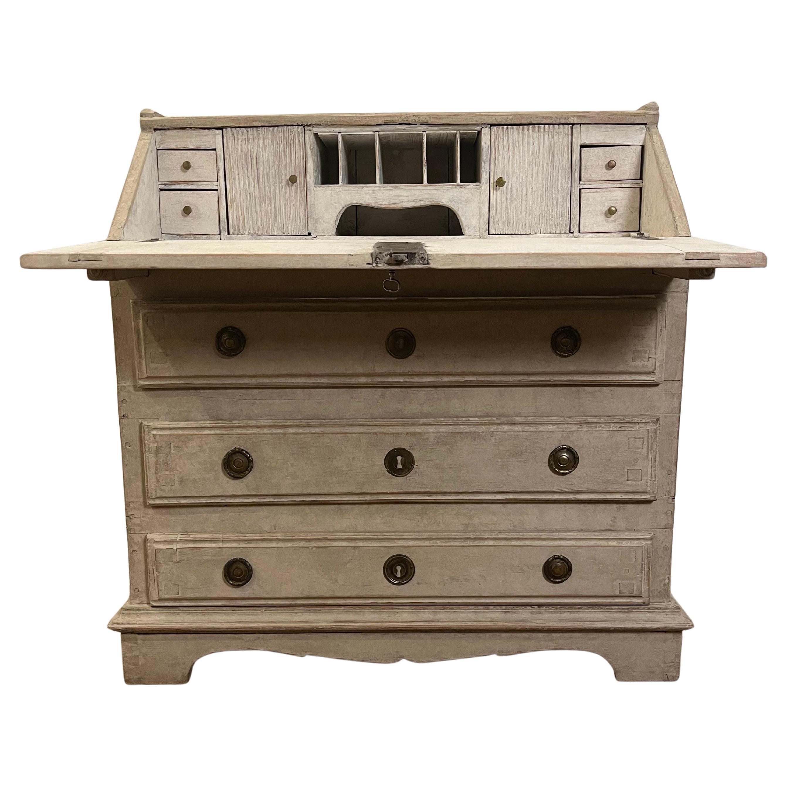 Fantastic Paint Decorated Faux Marble Interior Venetian Secretary Desk ...