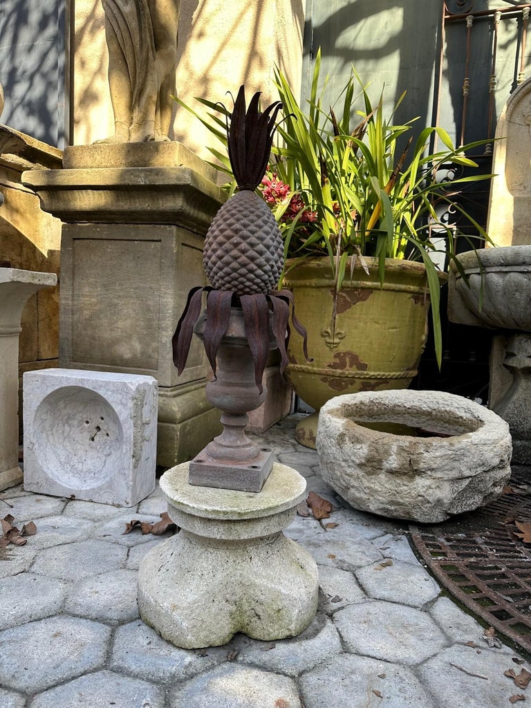 18th Century Hand Carved Stone Column Base Sculpture Doorstop ...