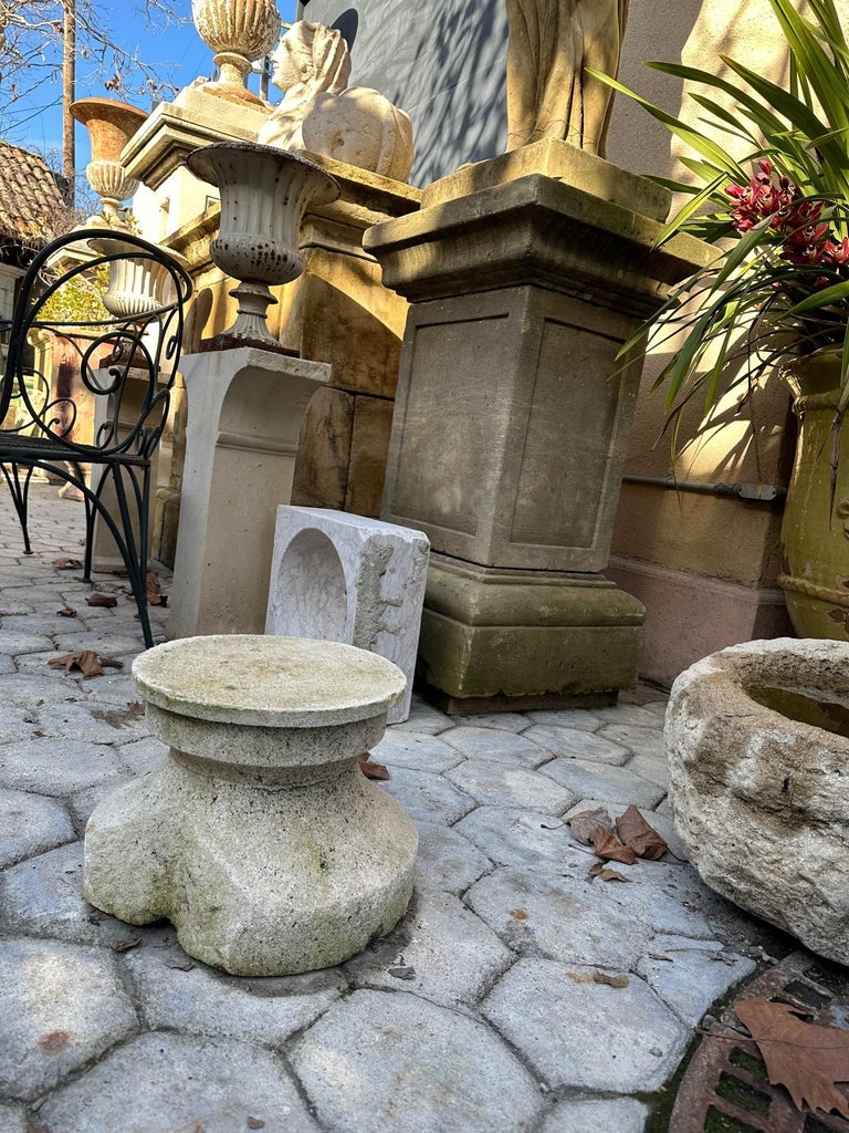 18th Century Hand Carved Stone Column Base Sculpture Doorstop ...