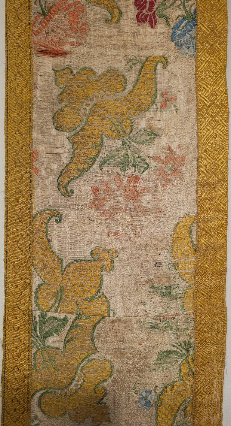 18th Century European Hand Embroidered Silk and Gilt Threads Tapestry ...