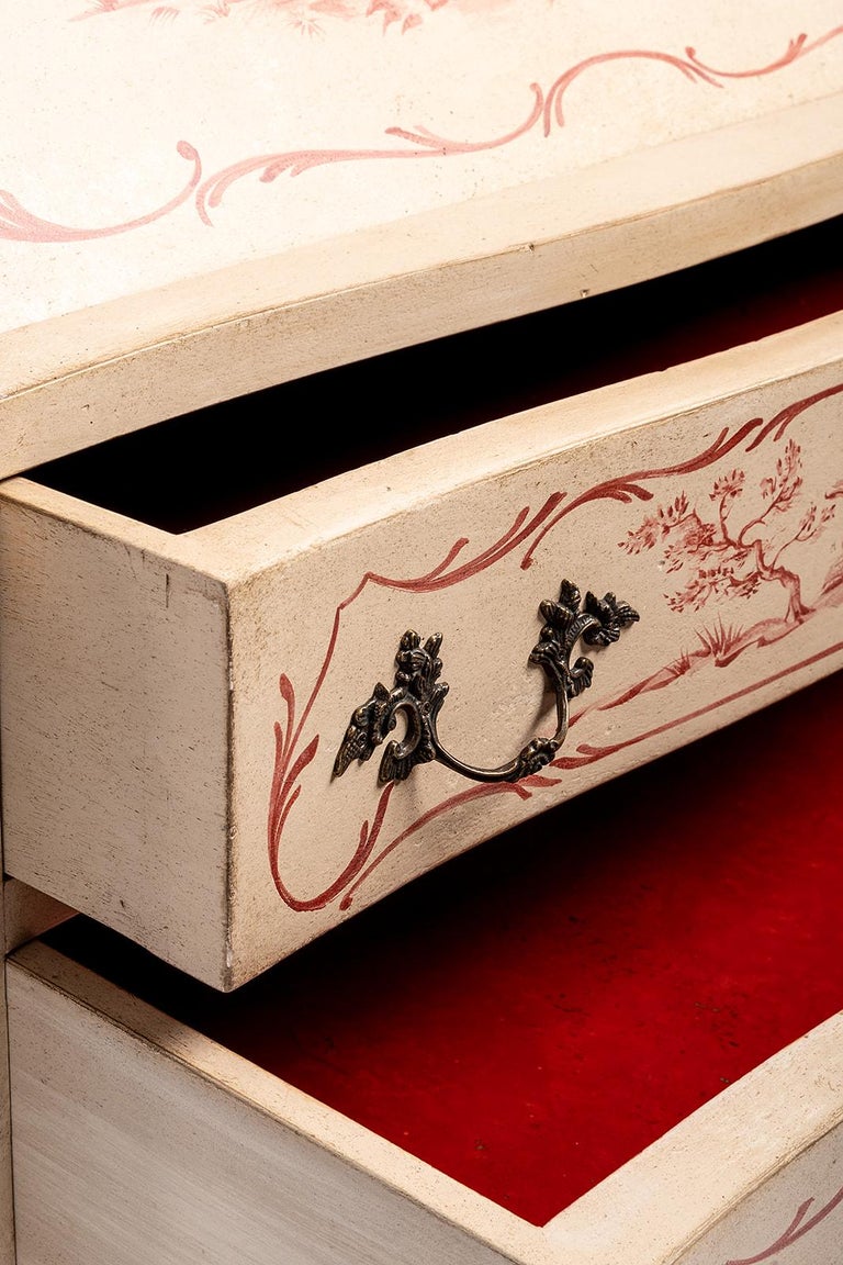 18th Century Hand-Painted Venetian Style Doge Bureau with Red ...