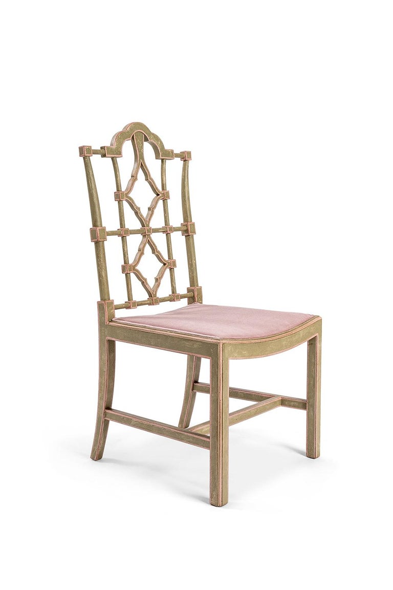 18th Century Hand Painted Venetian Green Faenza Beechwood Dining Chair ...