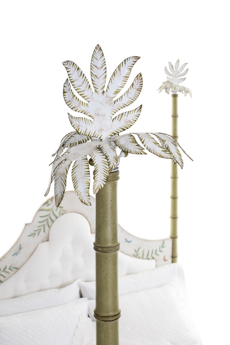 18th Century Hand-Painted Venetian Style Queen Size Olive Bamboo Roma ...