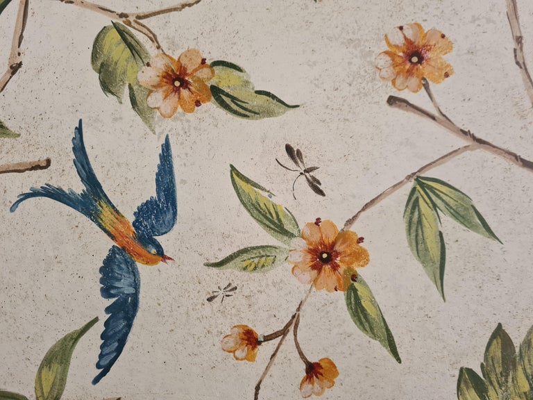 18th Century Hand-Painted Venetian Style White Manin Tray with Graceful ...