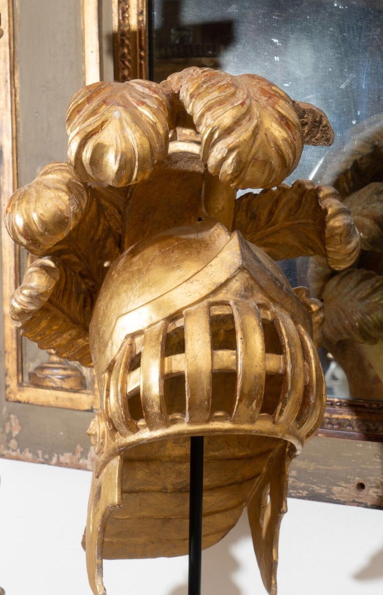 18th Century Highly Carved Giltwood Helmet at 1stDibs