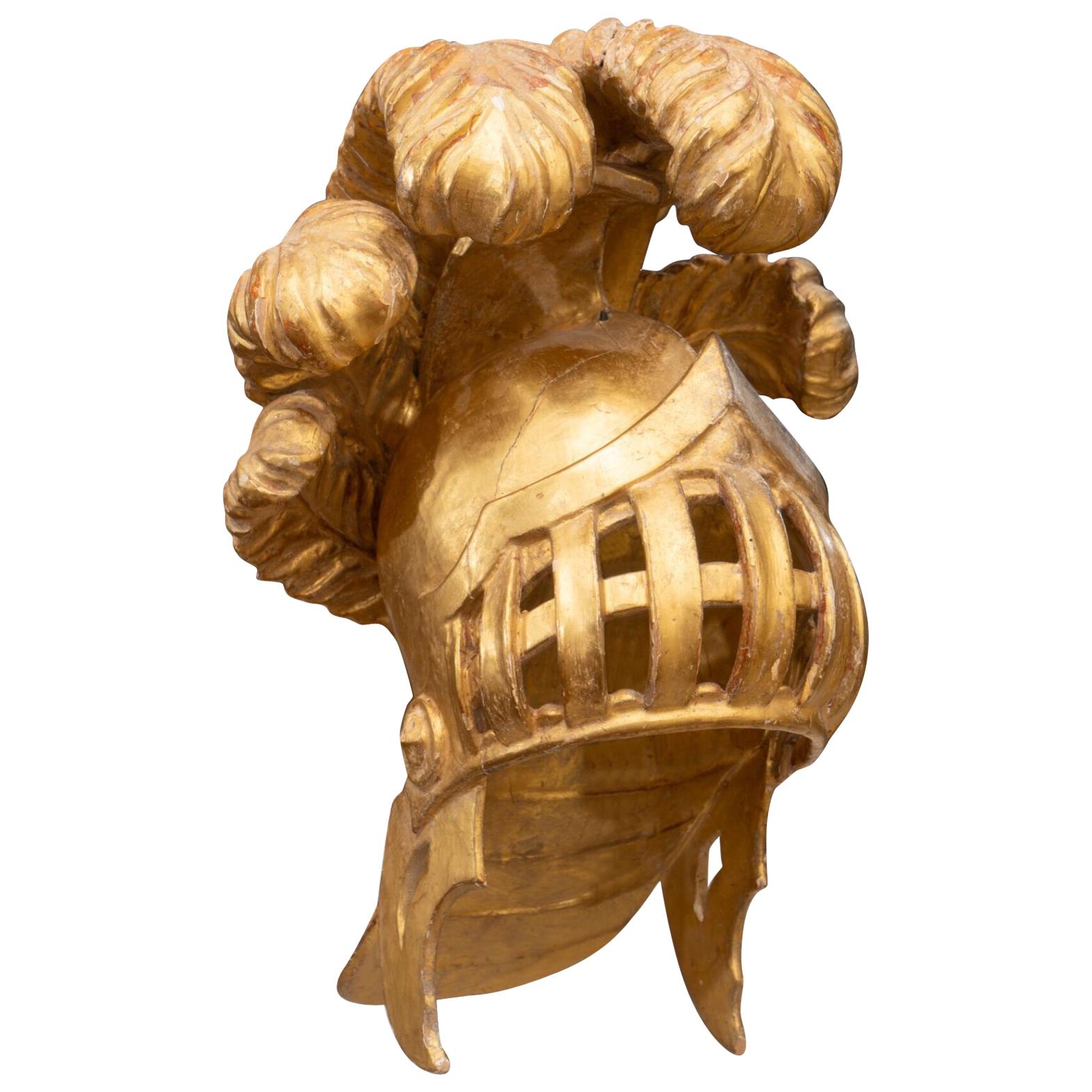18th Century Highly Carved Giltwood Helmet at 1stDibs