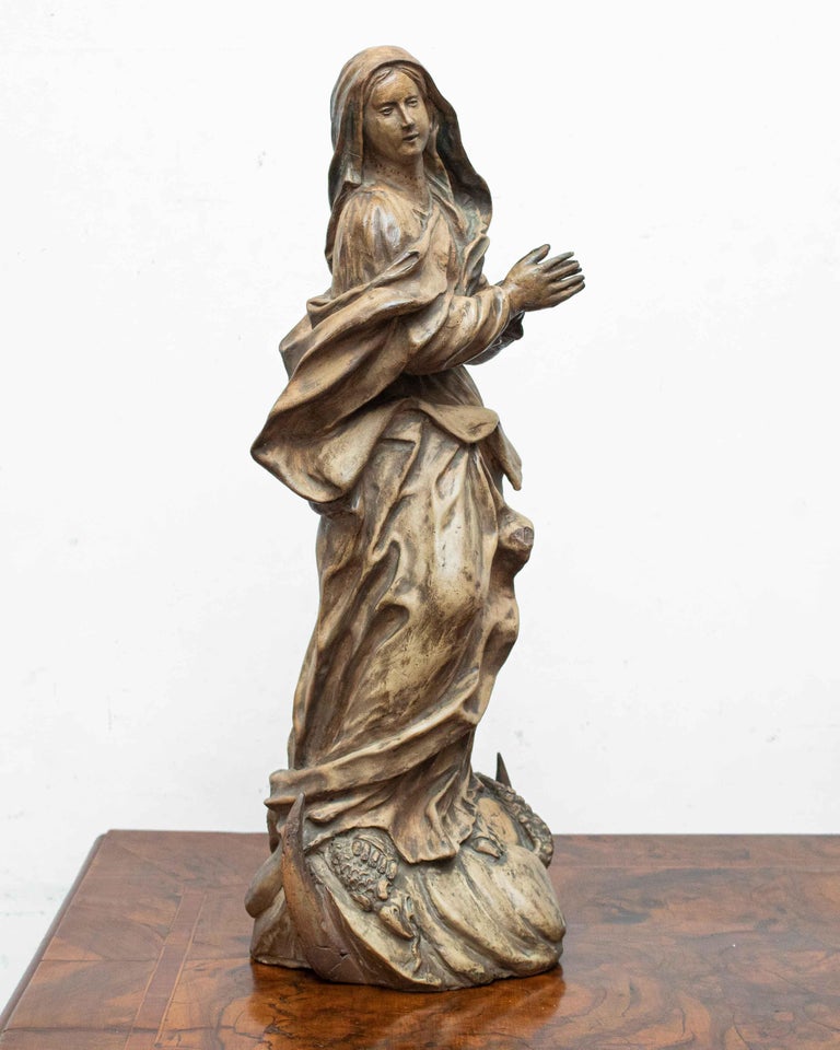 18th Century Immaculate Madonna Terracotta Sculpture For Sale at 1stDibs