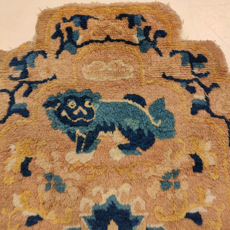 18th Century Imperial Ningxia Chinese Throne Back Cover with Lion Dog ...