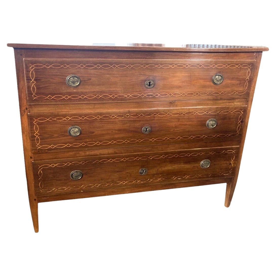 Italian Late 18th Century Chest w/Inlay Banding and Brass Neoclassic ...