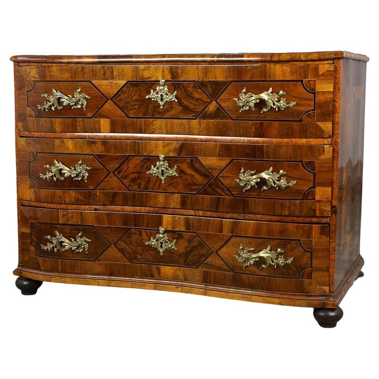 18th Century Inlayed Baroque Chest Of Drawers, Nutwood, Germany, circa ...