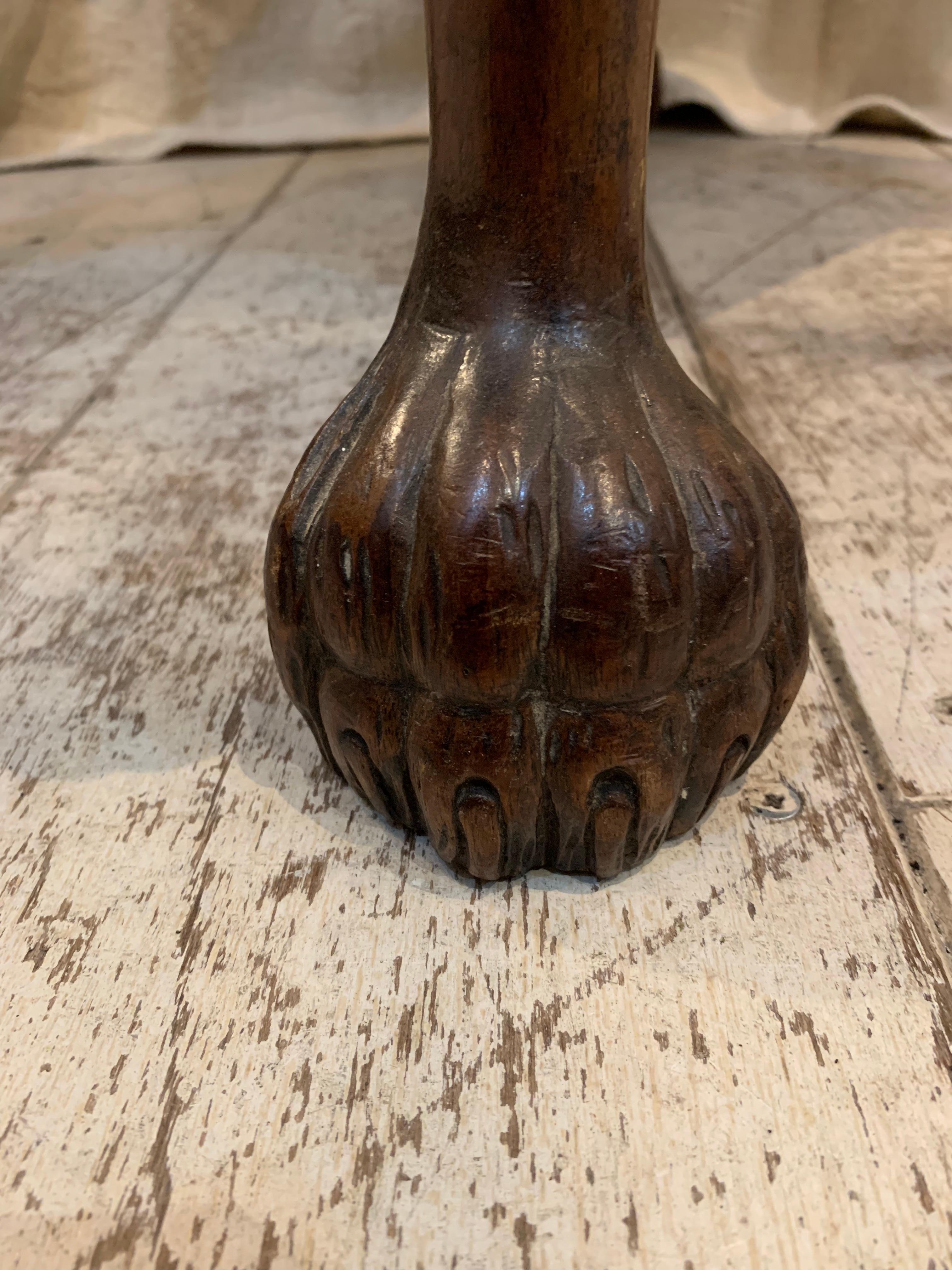 18th century Irish mahogany country house carved lion head and paw feet ...