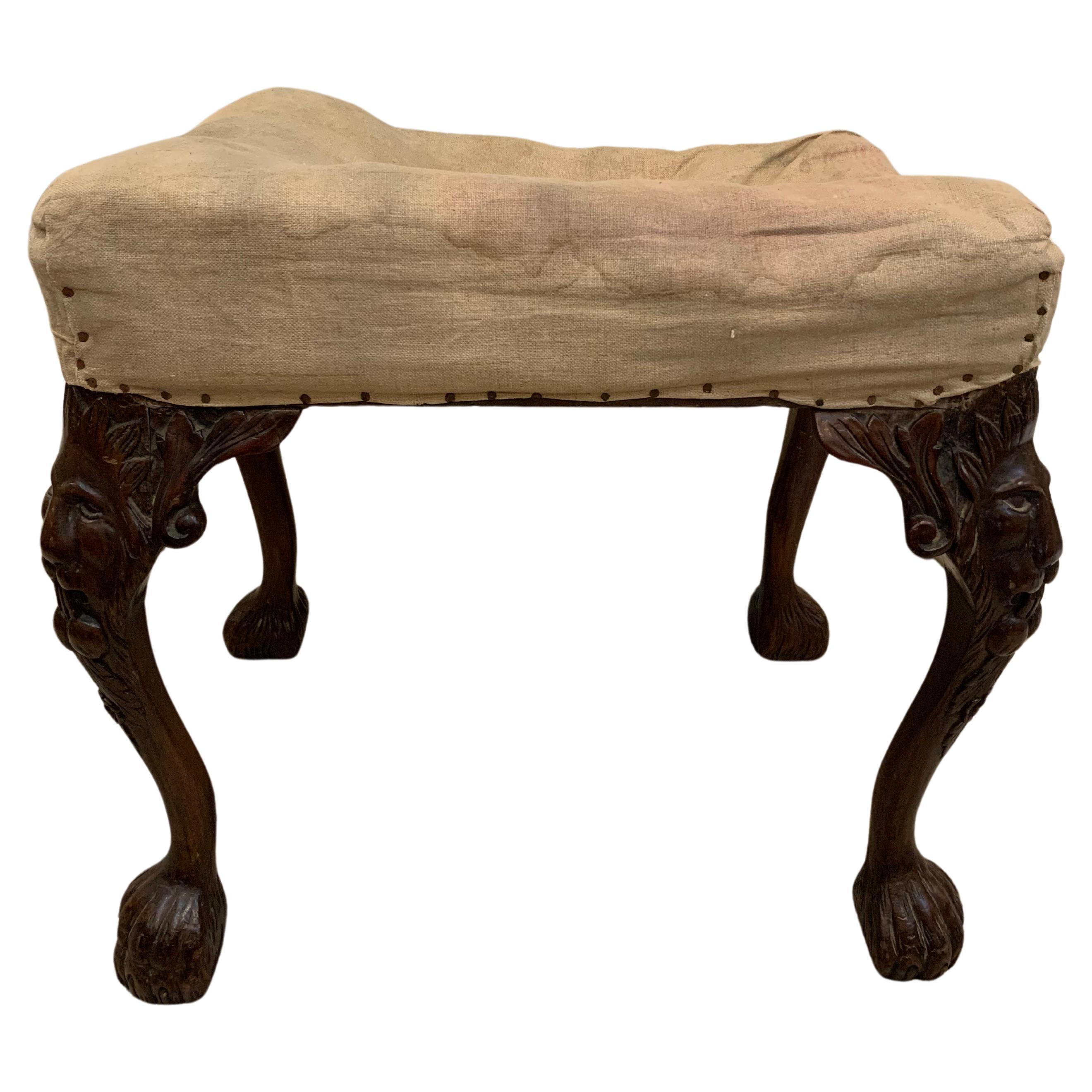 18th Century Irish Mahogany Country House Carved Lion Head and Paw Feet ...