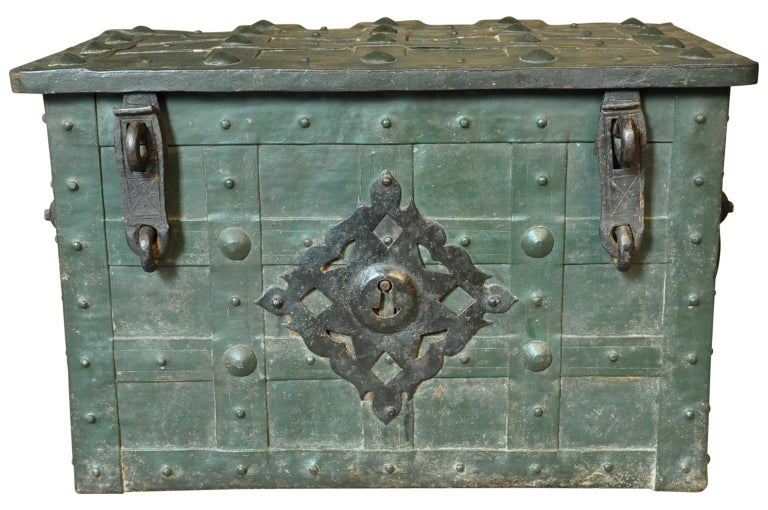 18th Century Iron Nuremberg Strong Box, Trunk at 1stDibs