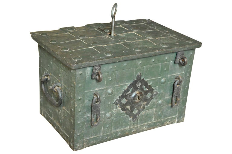 18th Century Iron Nuremberg Strong Box, Trunk at 1stDibs