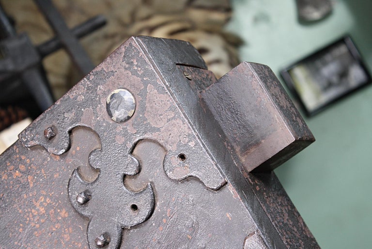 18th Century, Iron and Oak Huge Gothic Castle Door Key and Lock ...