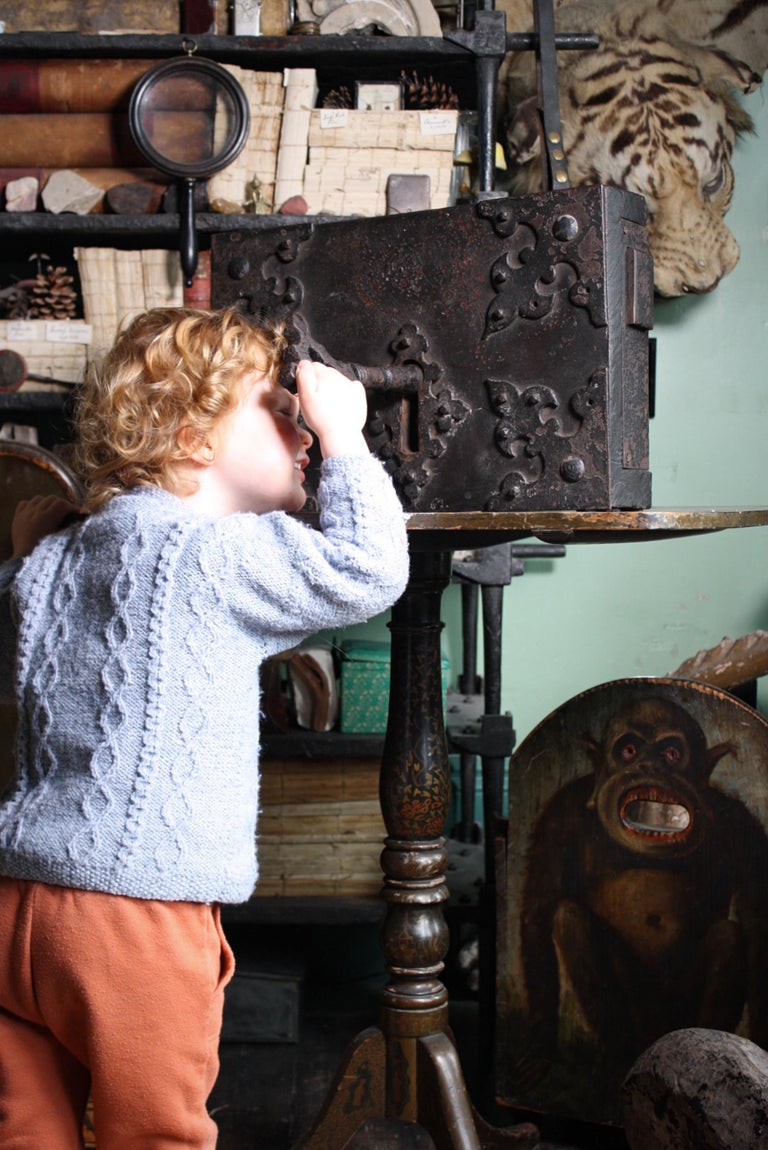 18th Century, Iron and Oak Huge Gothic Castle Door Key and Lock ...