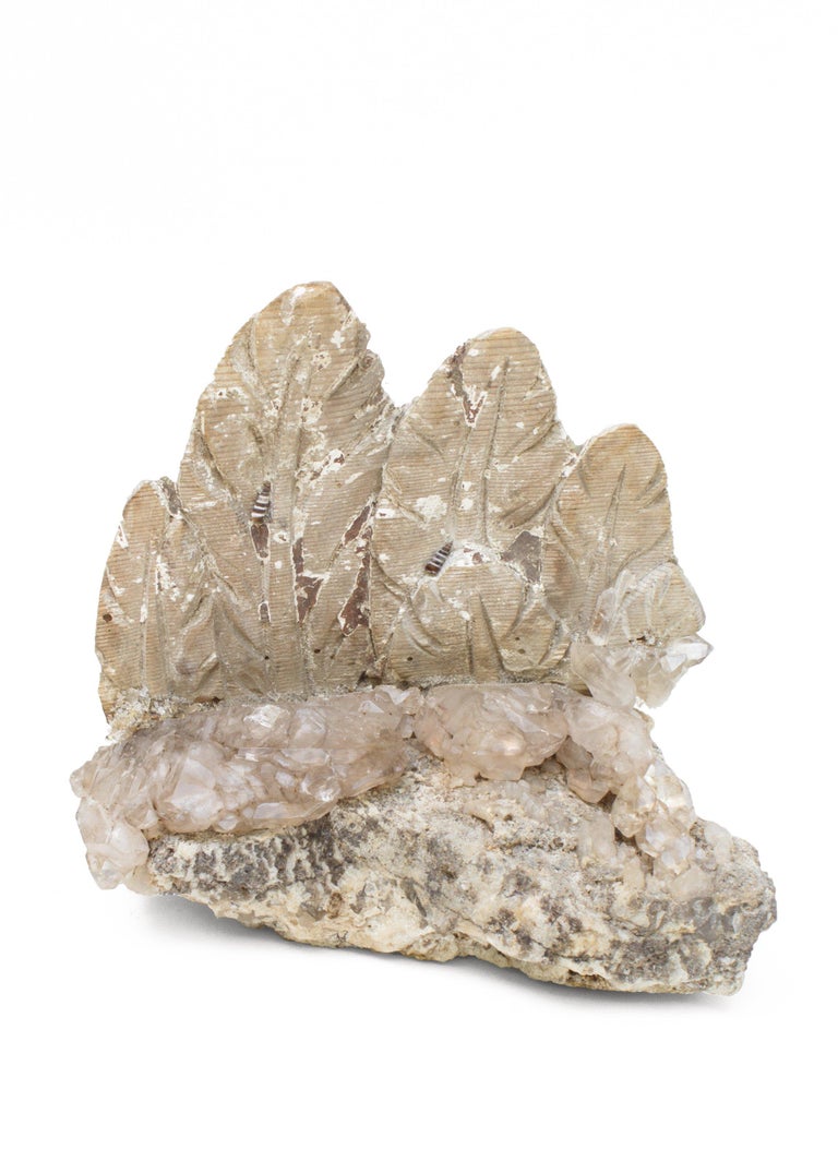 18th Century Italian Angel Wing on Elestial Quartz Crystal in Matrix at ...