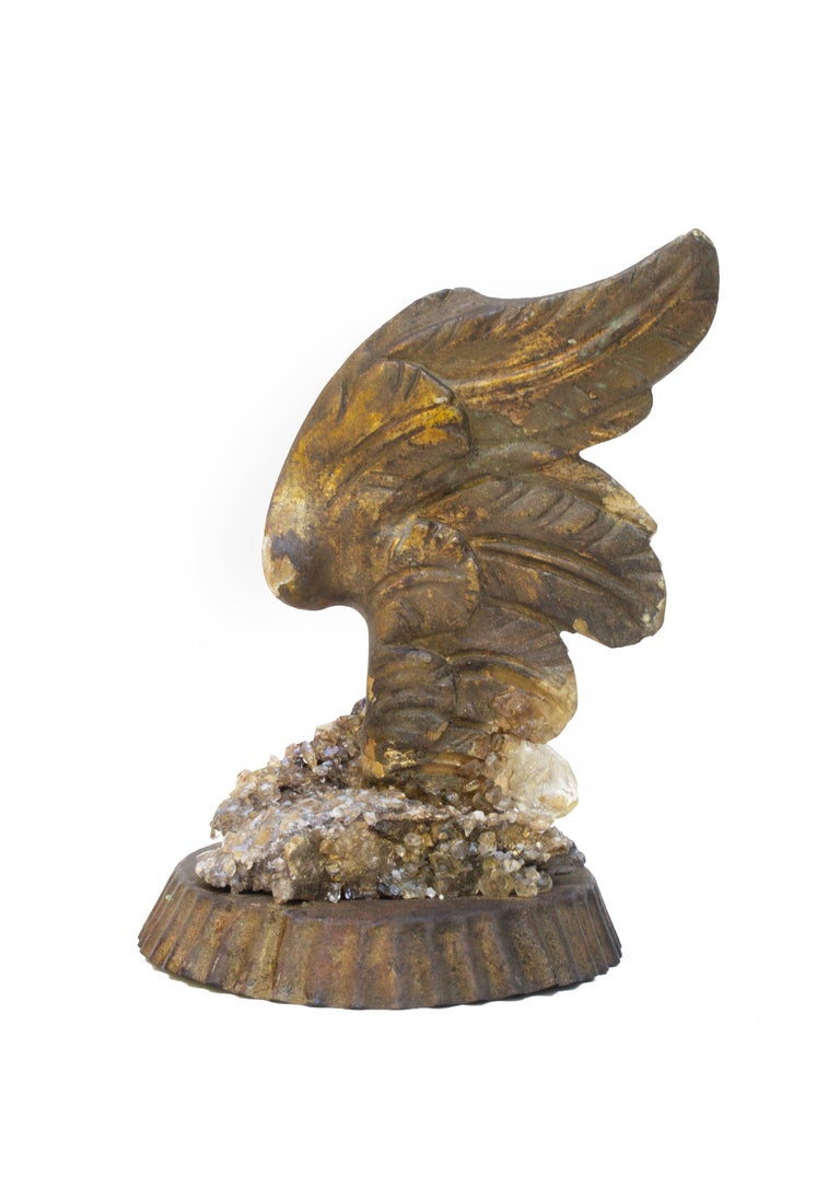 18th Century Italian Angel Wings on a Calcite Crystal Cluster and ...