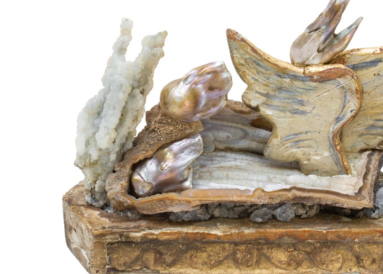 18th Century Italian Angel Wings with Agate Coral, Baroque Pearls, and ...