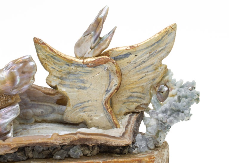 18th Century Italian Angel Wings with Agate Coral, Baroque Pearls, and ...