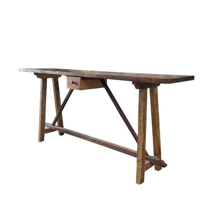 18th Century Italian Antique Freestanding Walnut Console Table, Tuscan ...