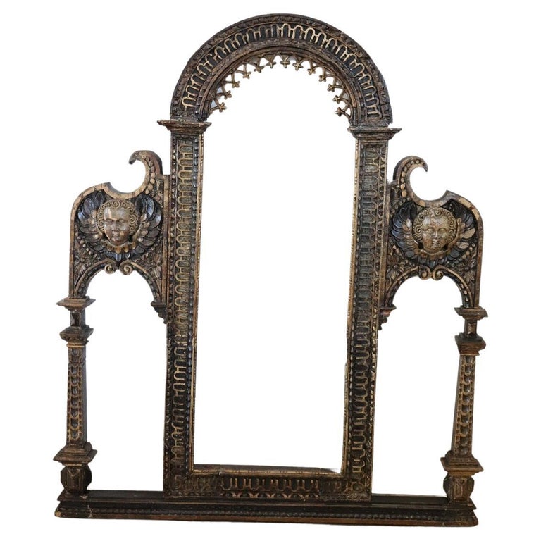 18th Century Italian Antique Hand Carved Wood Frame For Sale at 1stDibs