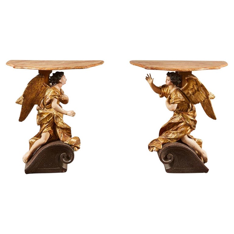 18th Century Italian Baroque Basilica Angel Tables For Sale at 1stDibs