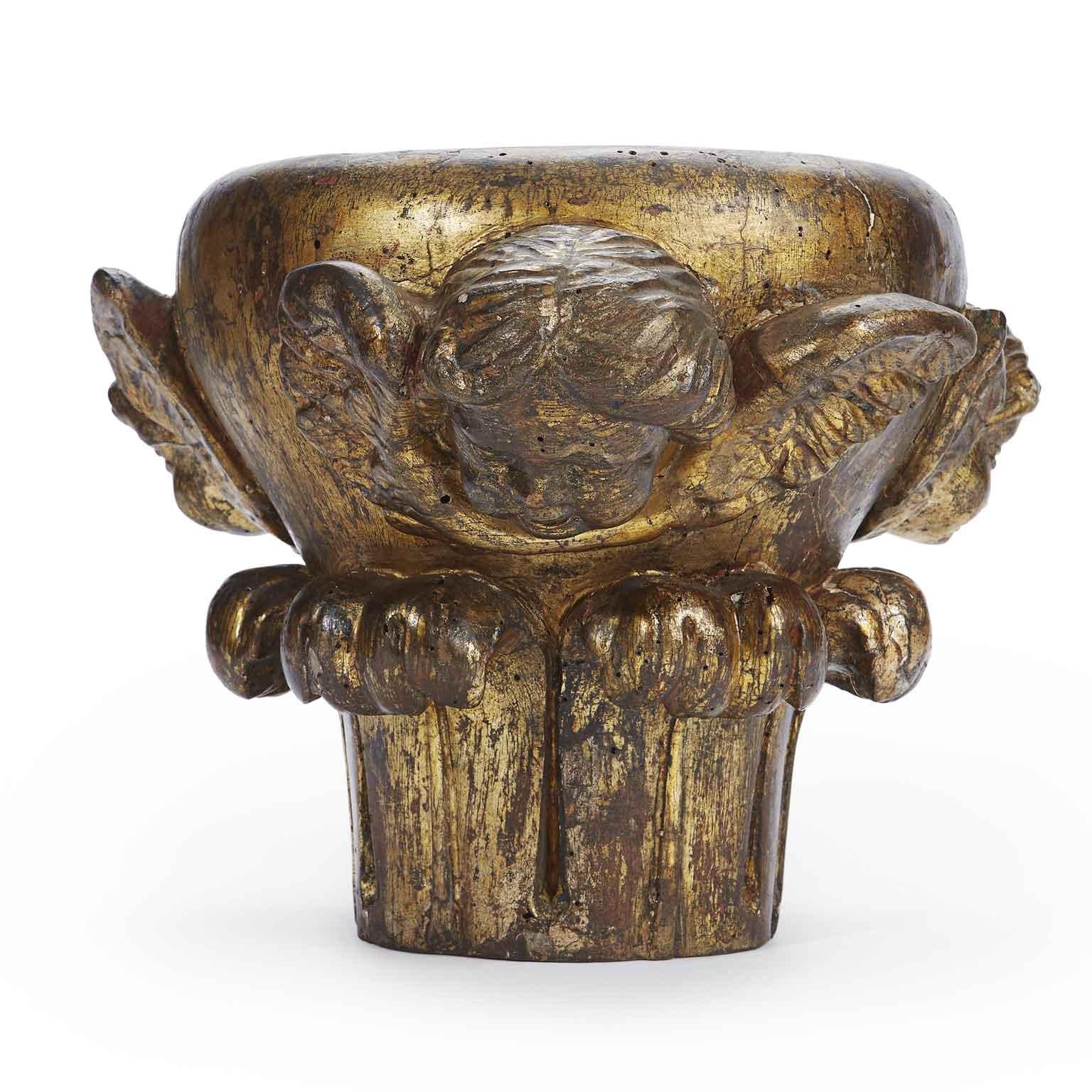 18th Century Italian Baroque Capital with Carved Putti Architectural ...