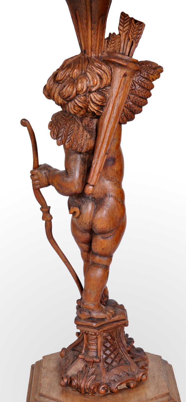 18th Century Italian Baroque Carved Walnut Cupid Wine Table Stand ...