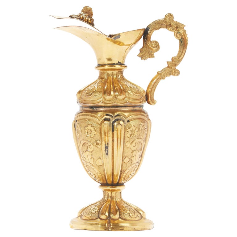 18th Century Italian Baroque Gilded Ewer Repoussé Copper Liturgical ...