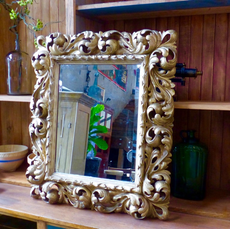 18th Century Italian Baroque Hand Caved Wooden Gilded Framed Mirror at ...