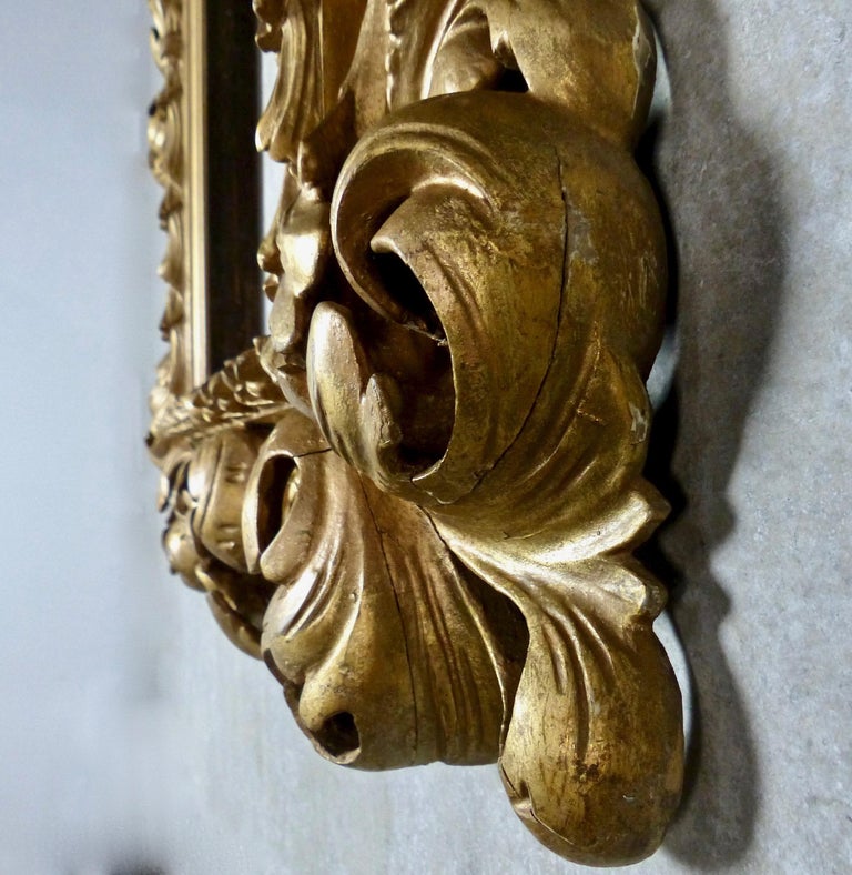 18th Century Italian Baroque Hand Caved Wooden Gilded Framed Mirror at ...