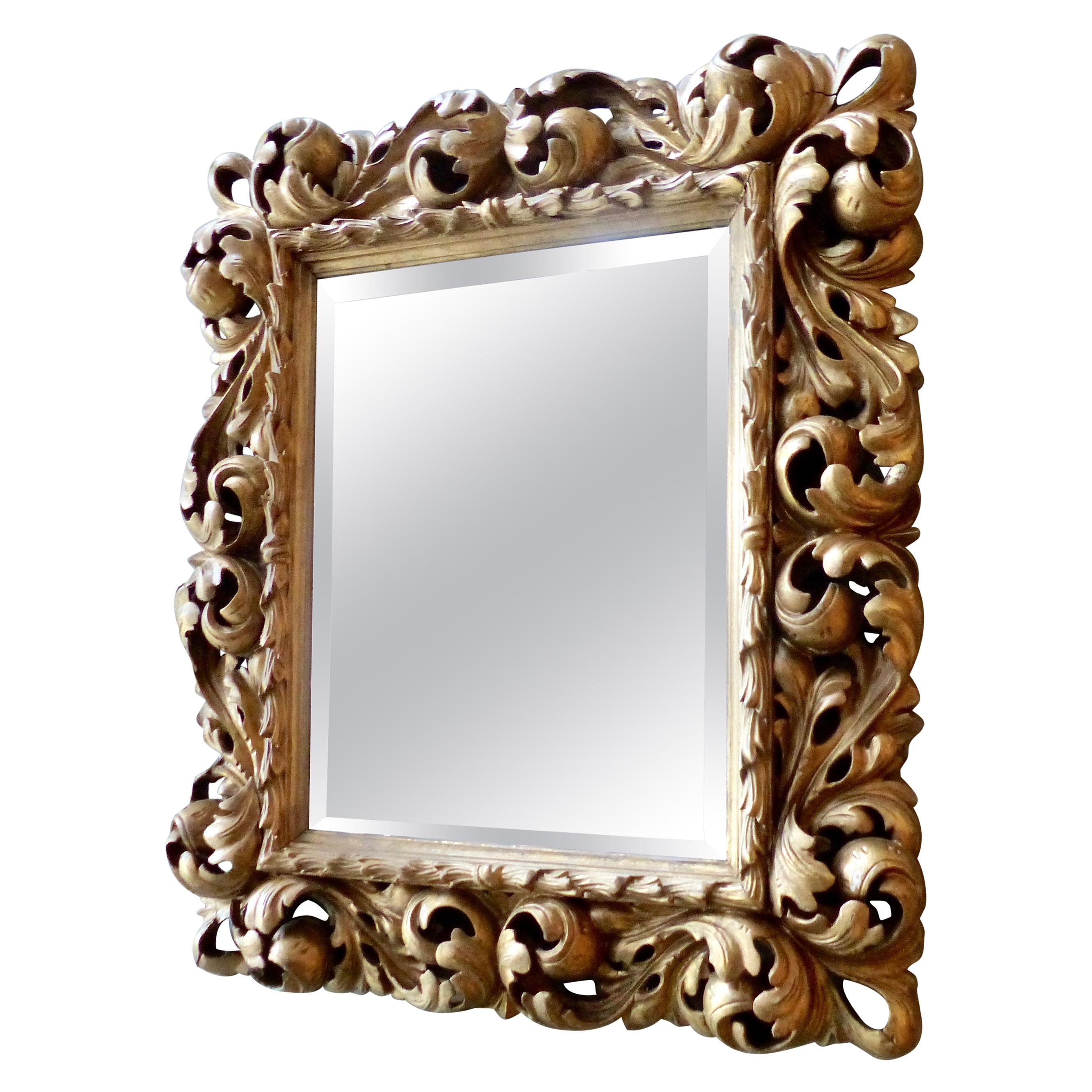 18th Century Italian Baroque Hand Caved Wooden Gilded Framed Mirror at ...