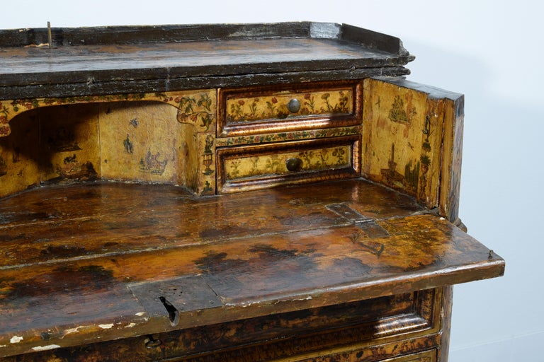 18th Century, Italian Baroque Lacquered Wood Chest of Drawers For Sale ...