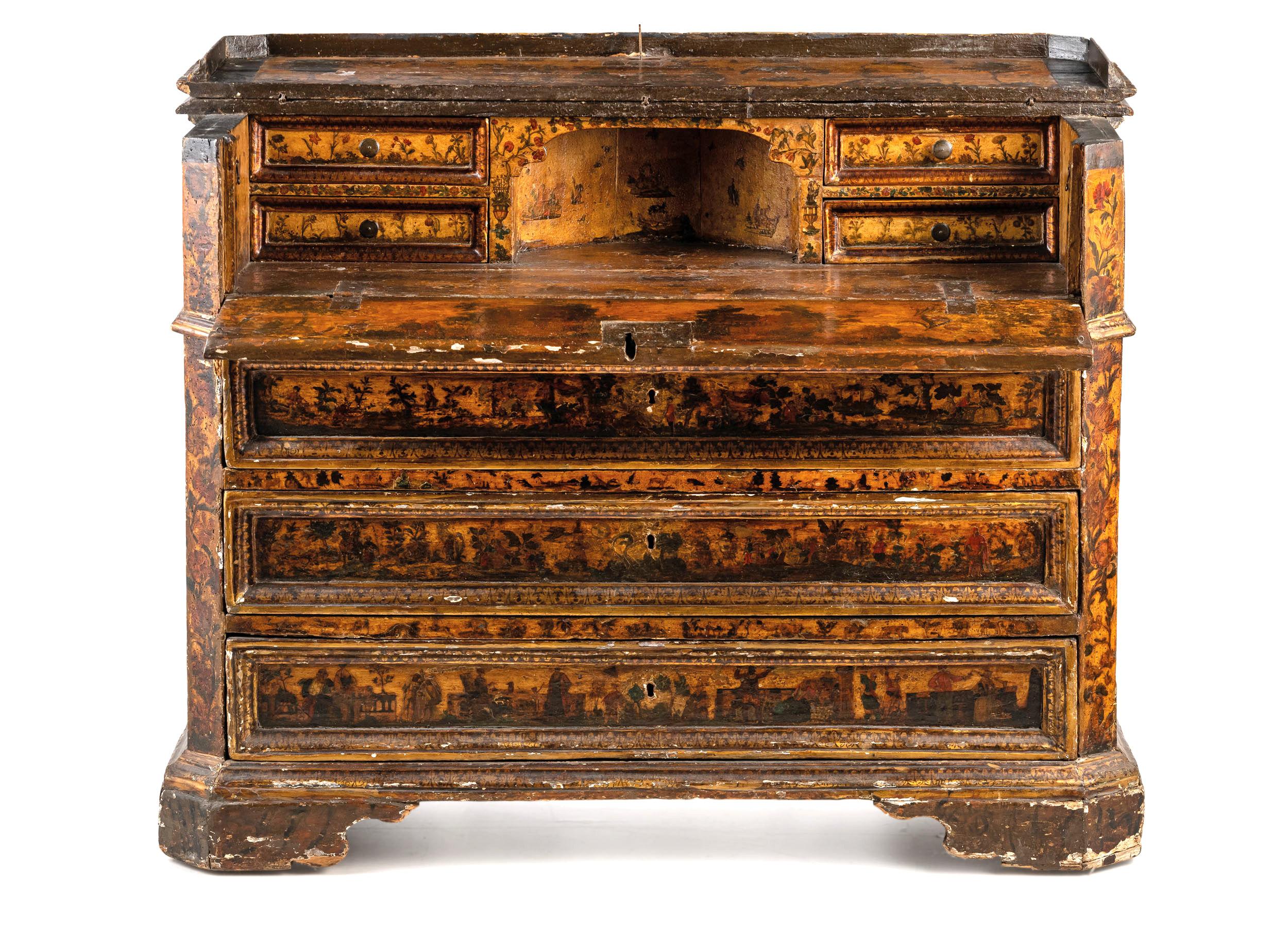 18th Century, Italian Baroque Lacquered Wood Chest of Drawers For Sale ...