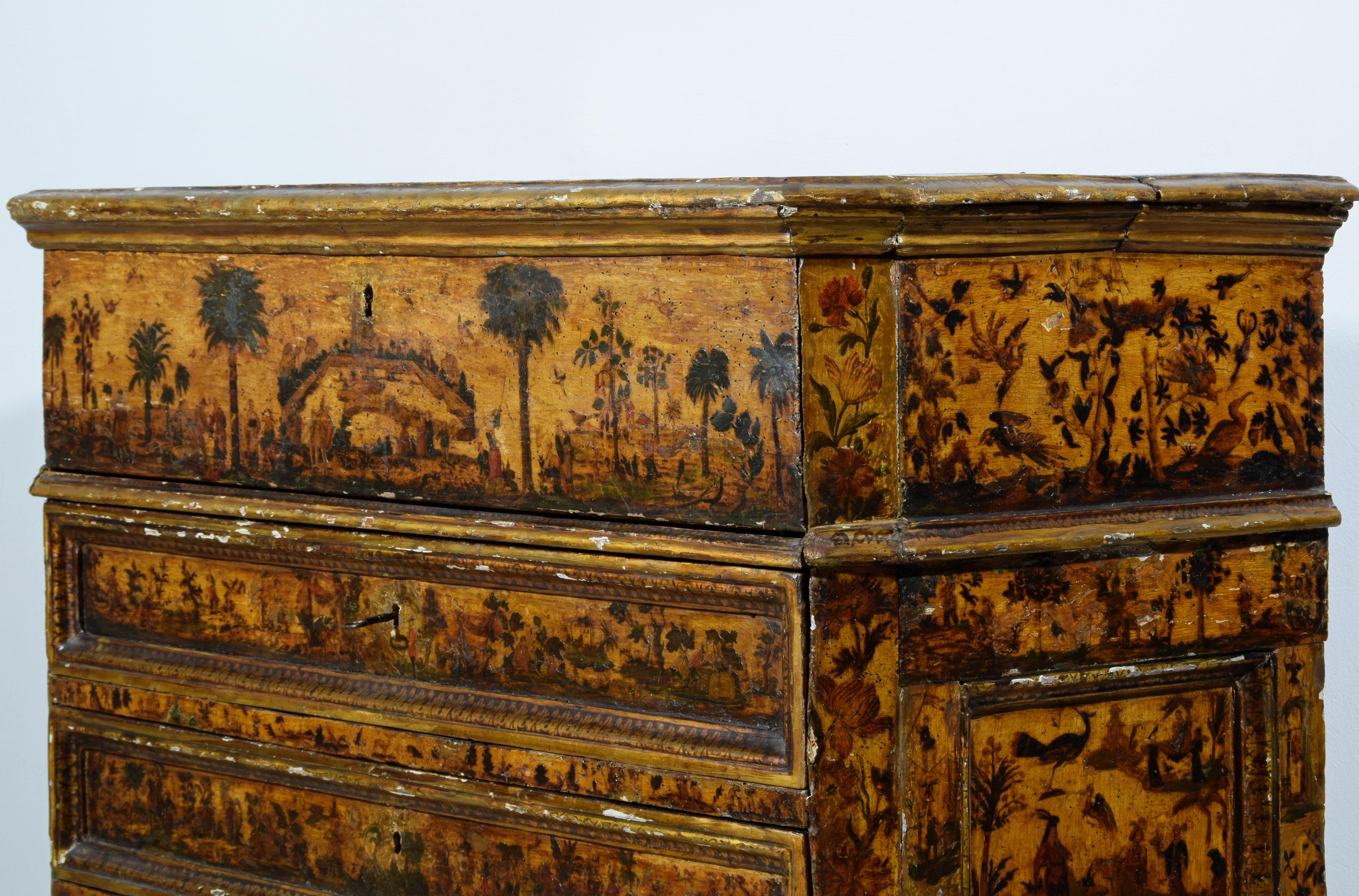 18th Century, Italian Baroque Lacquered Wood Chest of Drawers For Sale ...