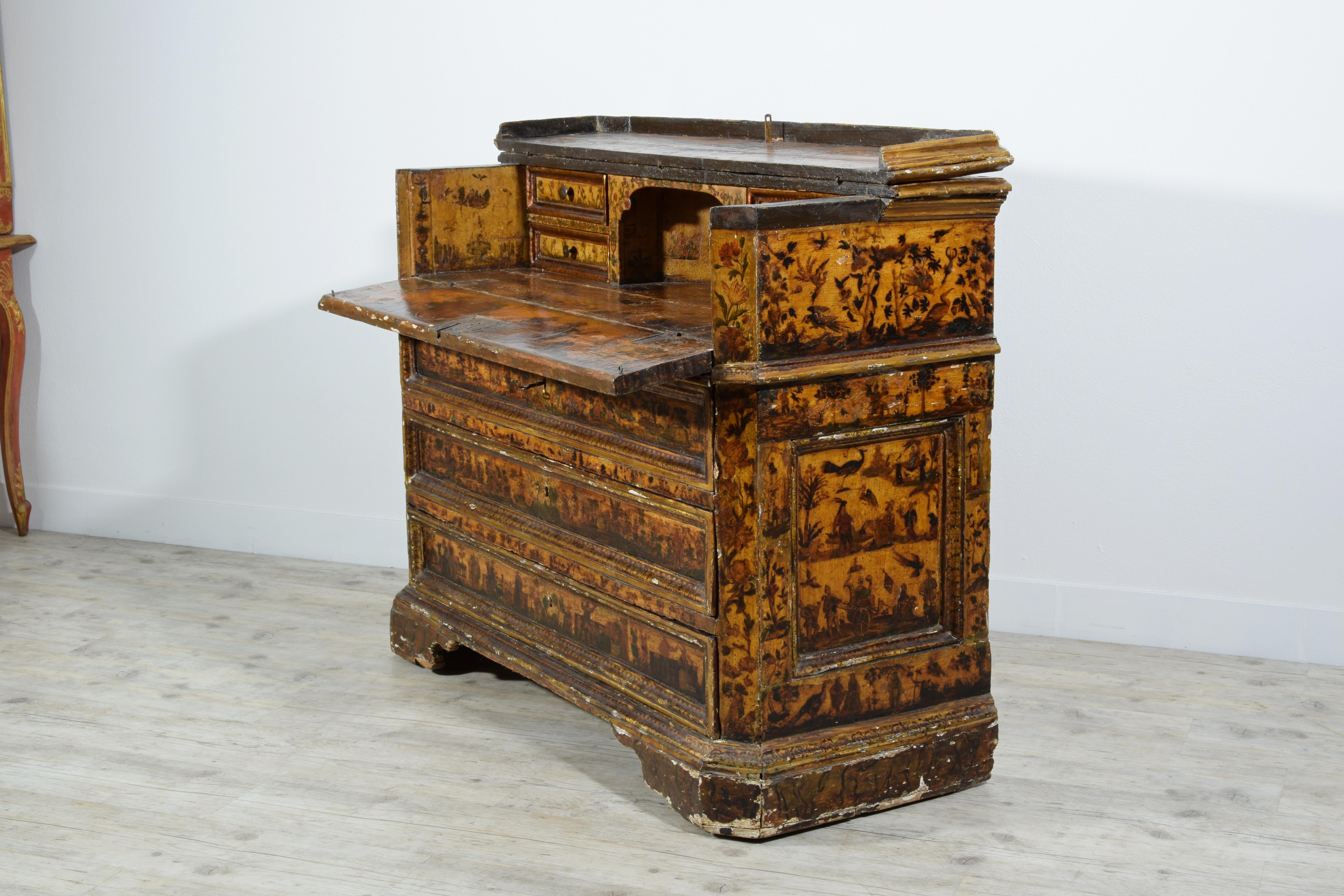 18th Century, Italian Baroque Lacquered Wood Chest of Drawers For Sale ...