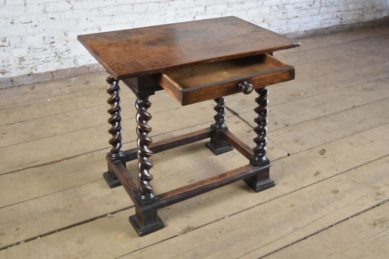 18th Century Italian Baroque Small Walnut Center / End Table at 1stDibs