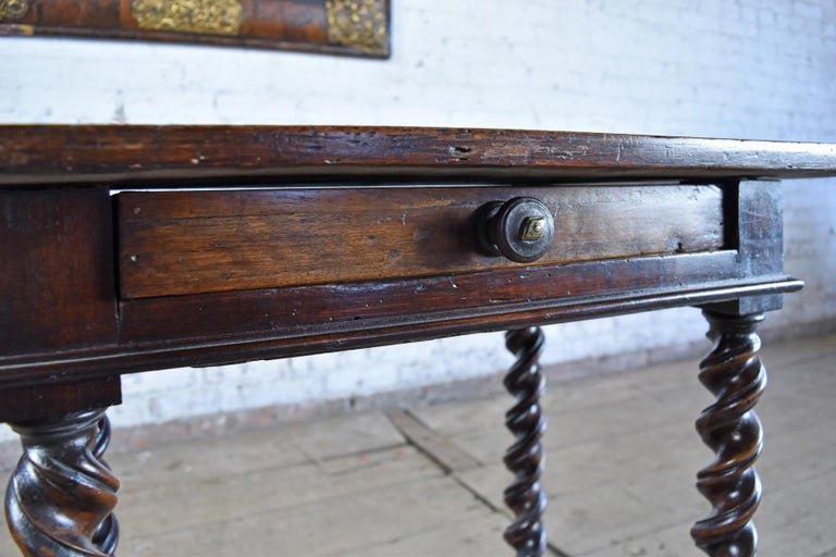 18th Century Italian Baroque Small Walnut Center / End Table at 1stDibs