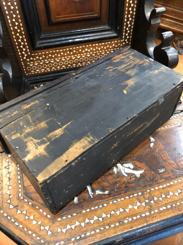 18th Century Italian Baroque Walnut Ivory Kneeler Faldstool, 1720s ...