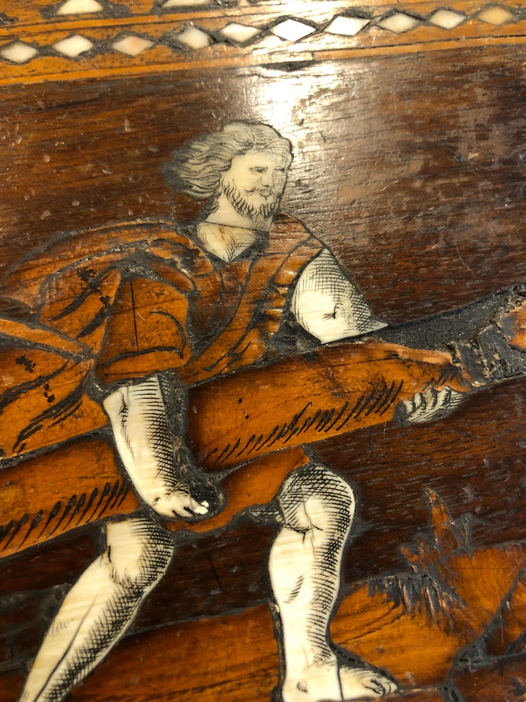 18th Century Italian Baroque Walnut Ivory Kneeler Faldstool, 1720s ...