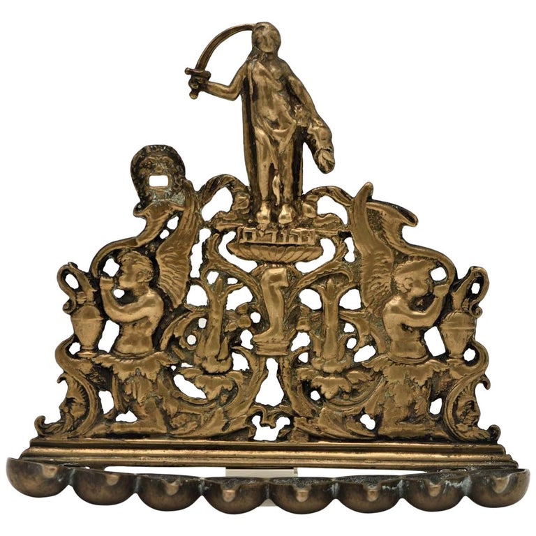 18th Century Italian Brass Hanukkah Lamp Menorah at 1stDibs